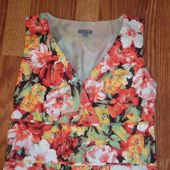 Ann Taylor | Dresses | Ann Taylor Floral Sleeveless Cotton Spring Dress ...